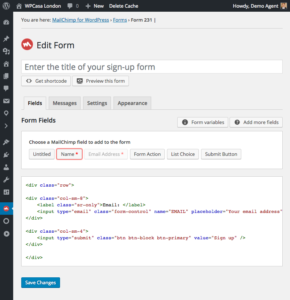 Adding a Newsletter Form to WPCasa London | WPCasa Documentation